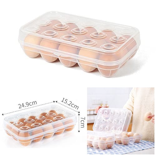 Covered Egg Storage Box (15 Eggs) - Supersavings