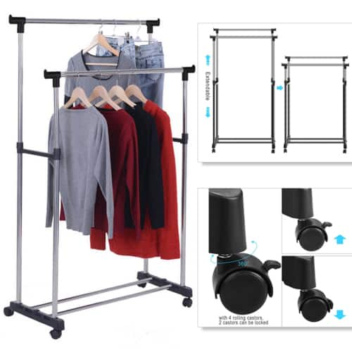 Double Pole Clothes Rack - 6806 - Supersavings