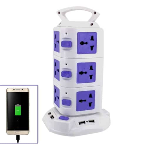 Vertical Secure Extension Cord With USB - 2590 - Supersavings