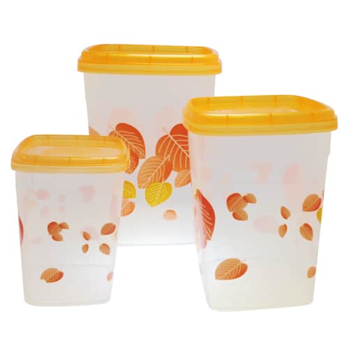 3 PCs Plastic Container Set – Square Shaped - 02512 - Supersavings